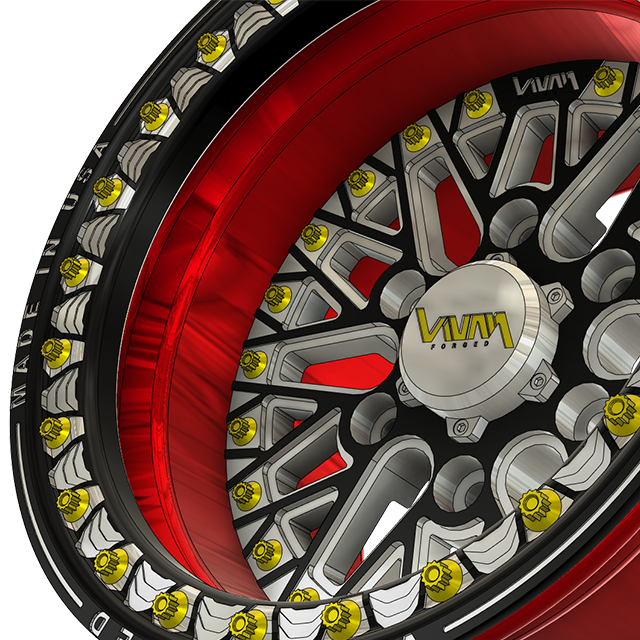 V-2 Beadlock VNM Forged Aluminum UTV Wheels Can Am Maverick R 6 Lug ...
